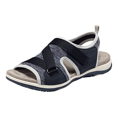 Earth Origins Women’s Saco Sandals for Casual, Walking and Everyday - Navy - 7 Wide