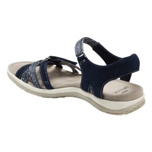 Earth Origins Women’s Sofia Sandals for Casual, Walking and Everyday - Navy - 11