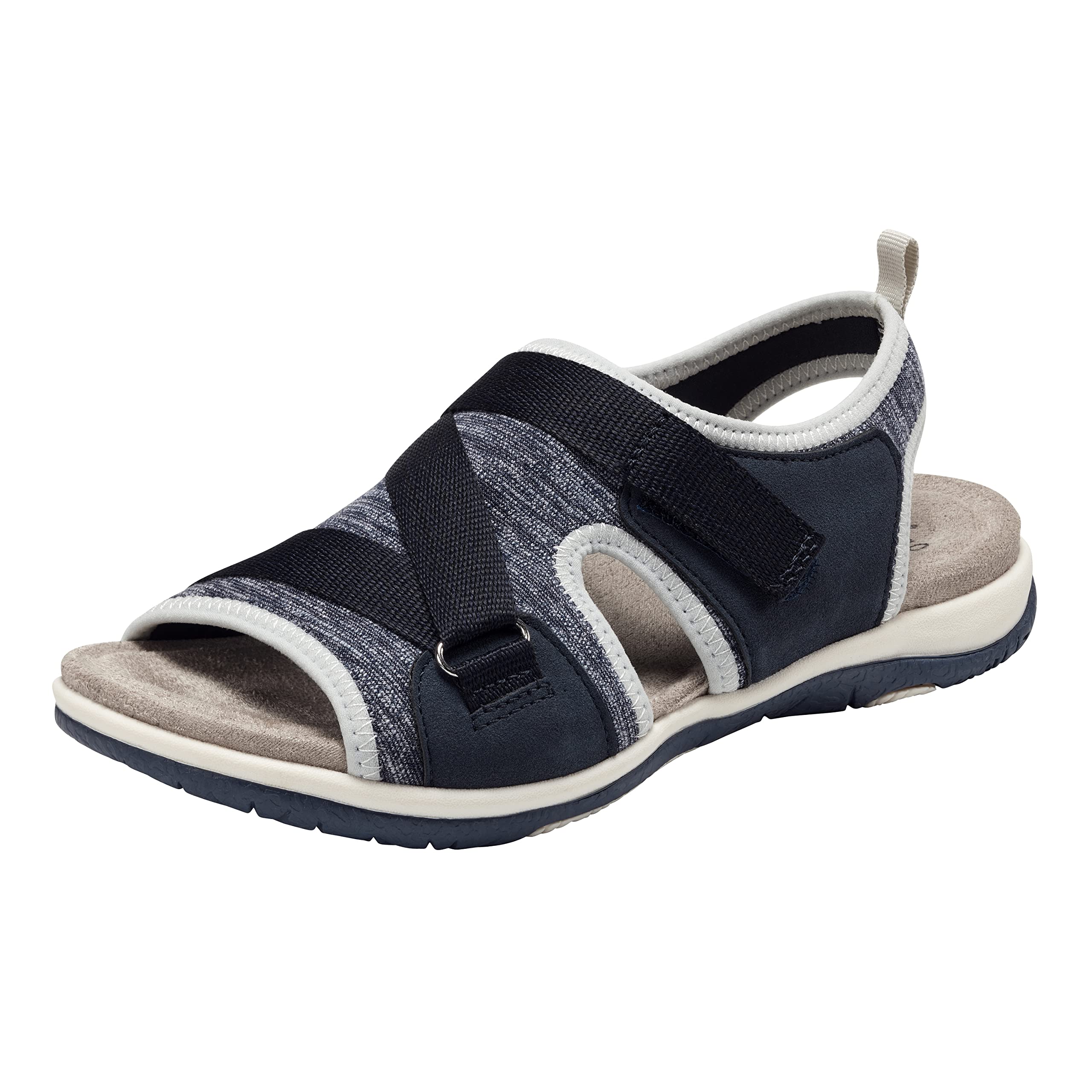 Earth Origins Women’s Saco Sandals for Casual, Walking and Everyday - Navy - 10 Wide