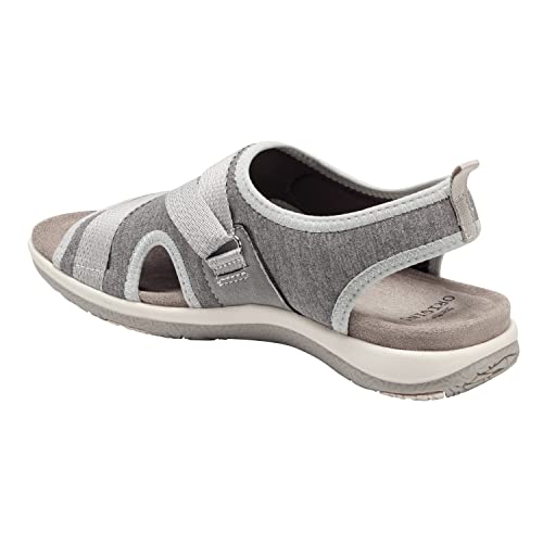 Earth Origins Women’s Saco Sandals for Casual, Walking and Everyday - Grey Multi - 9