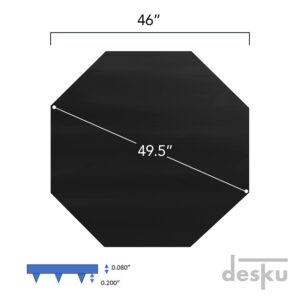 DESKU - Octagon Gaming Chair Mat, Computer and Office Chair Mat for Carpet, Black, 46 Inches x 49.5 Inches