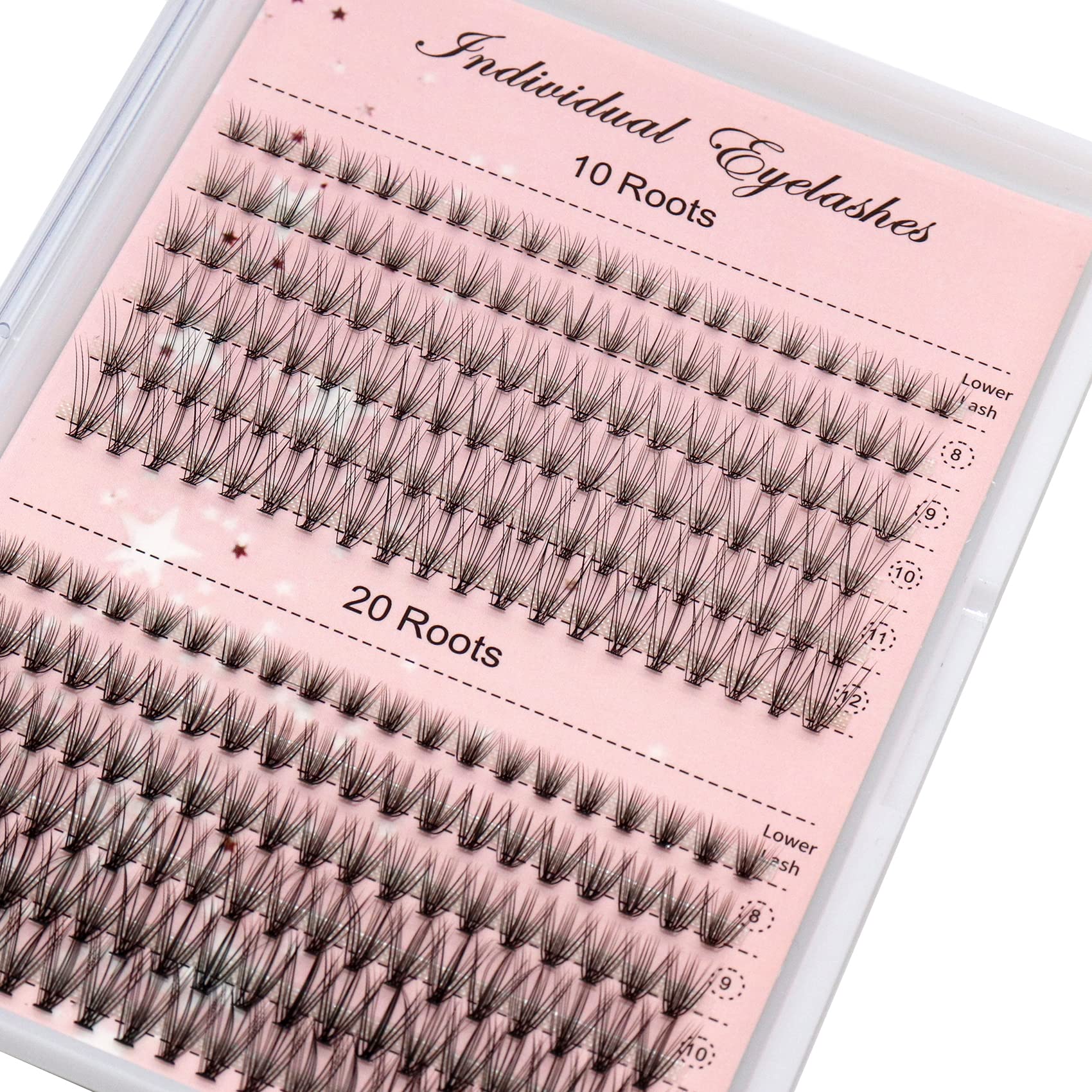 Losha Individual Lashes 10D/20D Lash Clusters 0.1/0.07mm Extensions 8/9/10/11/12mm Mixed Wispy Cluster Eye C Curl Eyelashes Extension (10D/20D,8-12mm)