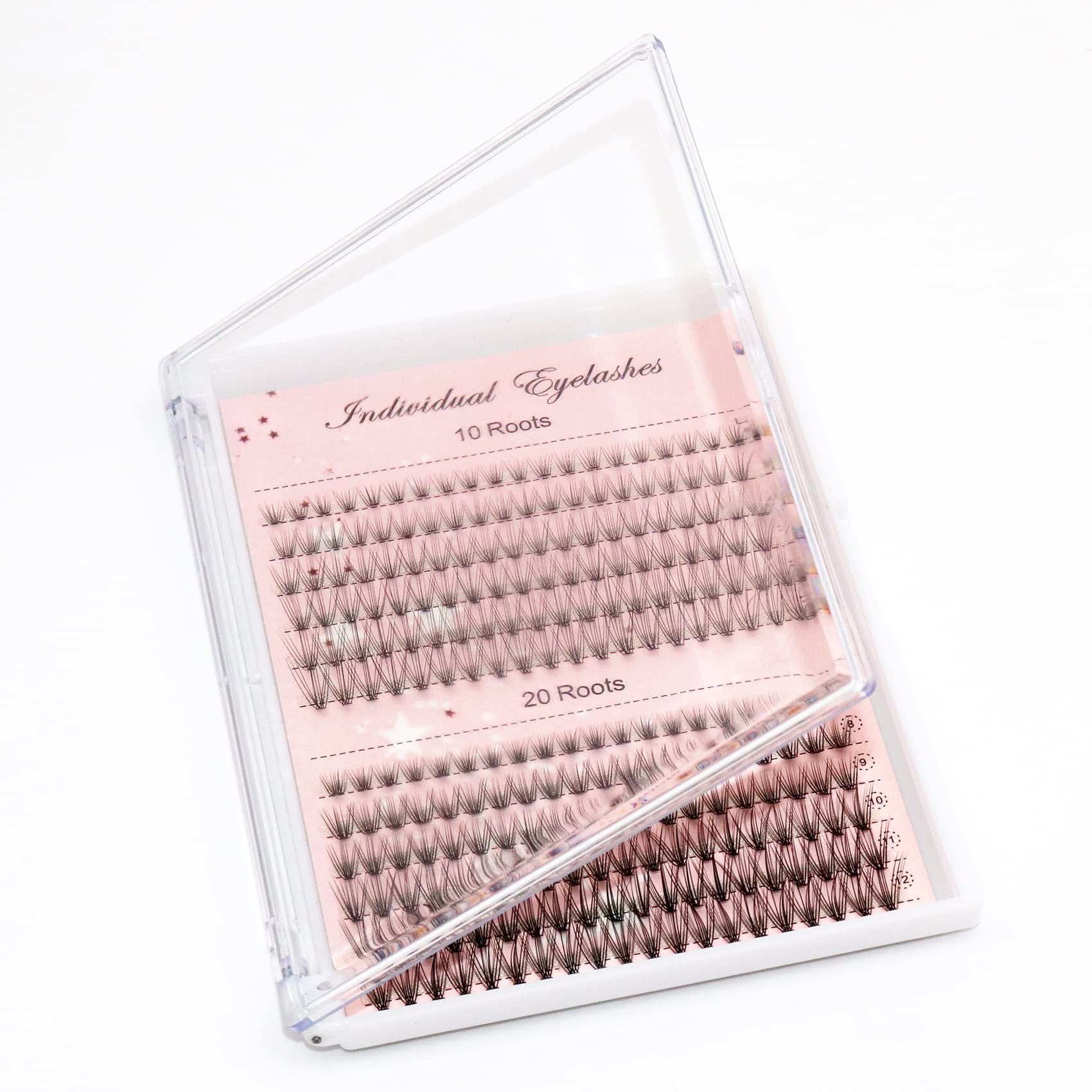 Losha Individual Lashes 10D/20D Lash Clusters 0.1/0.07mm Extensions 8/9/10/11/12mm Mixed Wispy Cluster Eye C Curl Eyelashes Extension (10D/20D,8-12mm)