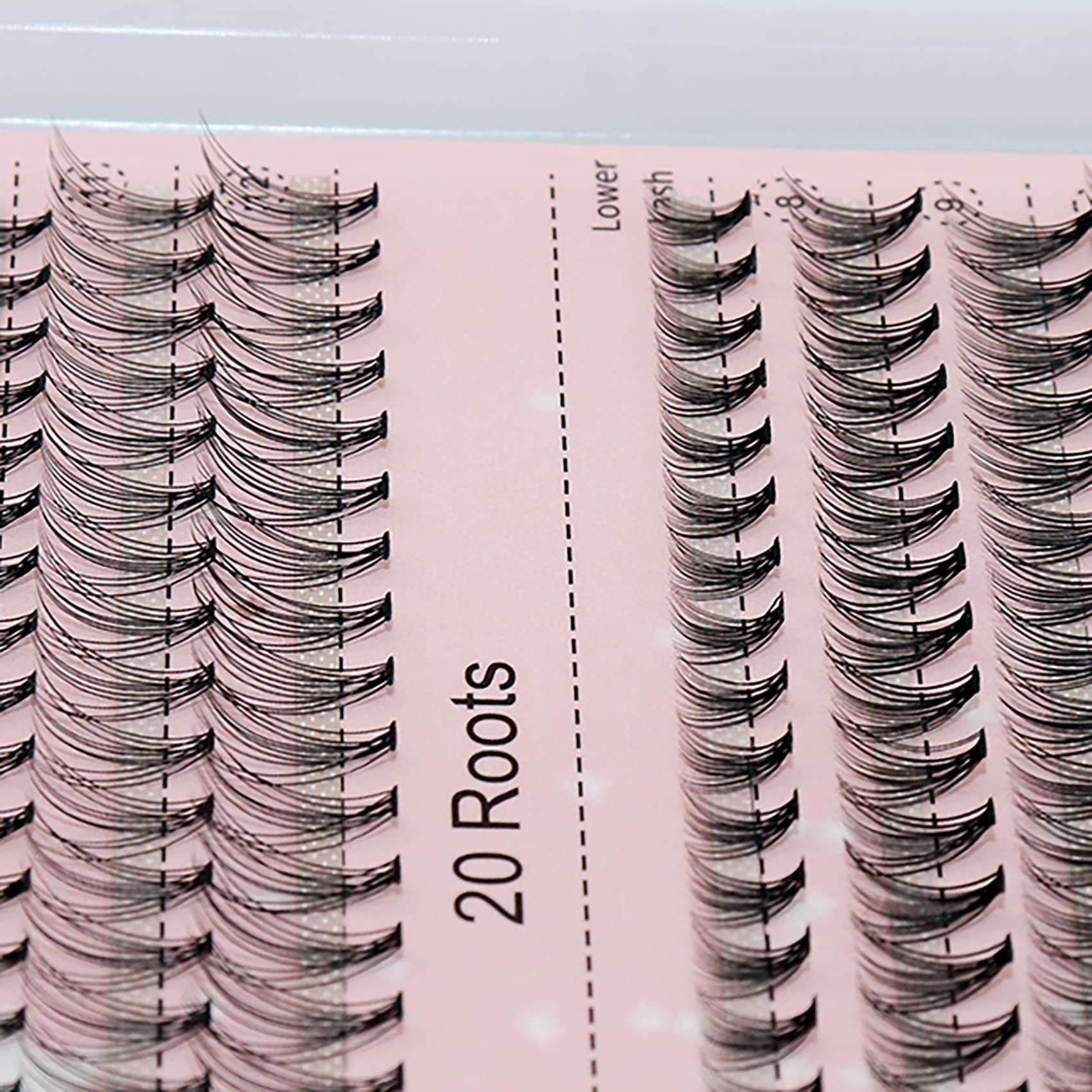 Losha Individual Lashes 10D/20D Lash Clusters 0.1/0.07mm Extensions 8/9/10/11/12mm Mixed Wispy Cluster Eye C Curl Eyelashes Extension (10D/20D,8-12mm)