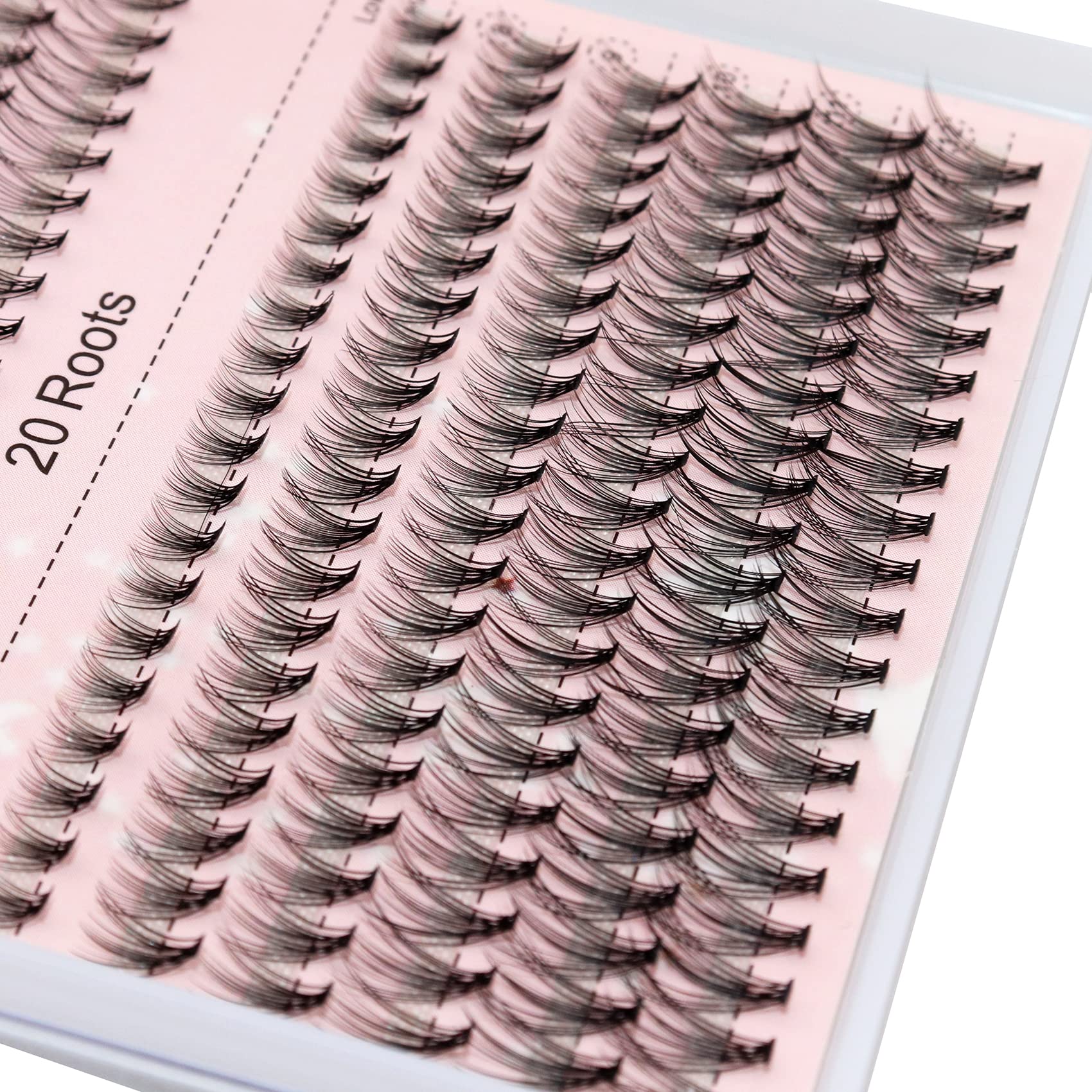 Losha Individual Lashes 10D/20D Lash Clusters 0.1/0.07mm Extensions 8/9/10/11/12mm Mixed Wispy Cluster Eye C Curl Eyelashes Extension (10D/20D,8-12mm)