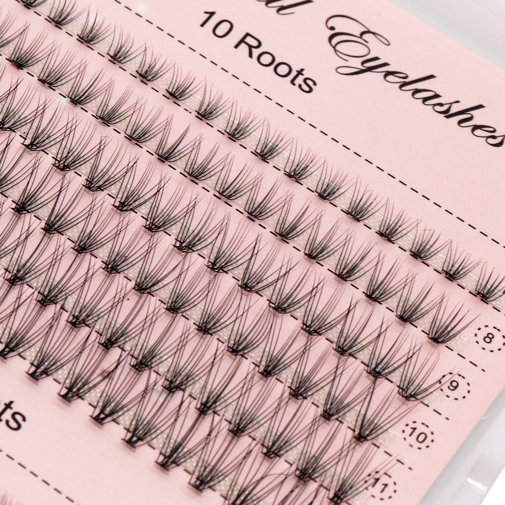 Losha Individual Lashes 10D/20D Lash Clusters 0.1/0.07mm Extensions 8/9/10/11/12mm Mixed Wispy Cluster Eye C Curl Eyelashes Extension (10D/20D,8-12mm)