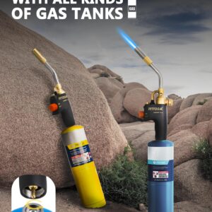 High Intensity Propane Torch Head, PR-8000 Trigger Start Mapp/Map Gas Torch with Self Ignition & Brass Knob, Pencil Flame Welding Torch Fuel by MAPP, MAP/PRO and Propane gas（CSA Certified)