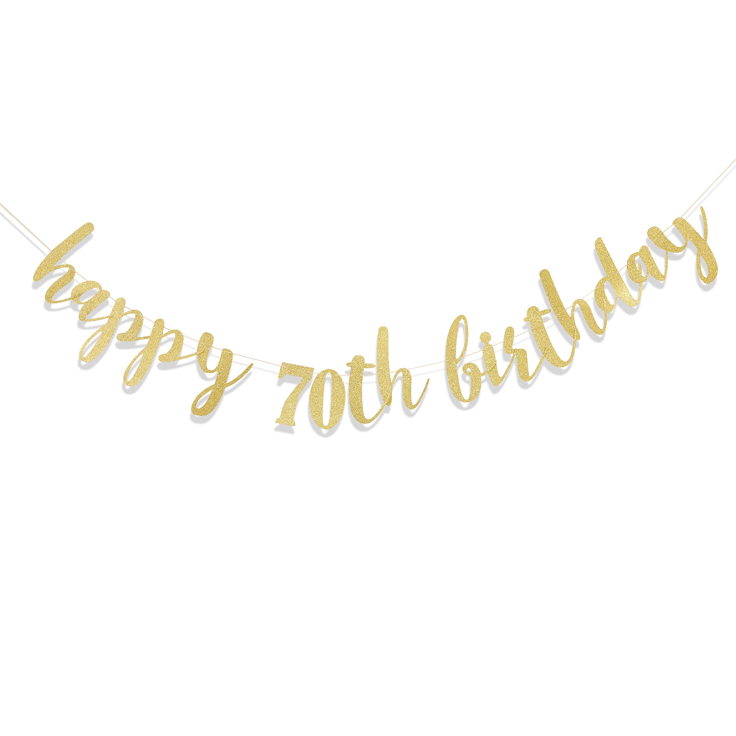 Happy 70th Birthday Banner - 70th Birthday Banner,70 Banner Gold,70th Anniversary Banner Gold,70th Birthday Banner for Women/men,happy 70th Birthday Banner Party Decorations