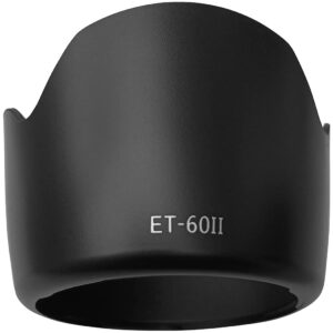 ET-60 Lens Hood Shade for Canon EF 75-300mm f/4-5.6 III,EF 75-300mm f/4-5.6 III USM,EF-S 55-250mm f/4-5.6 is II,EF-S 55-250mm f/4-5.6 is(Not for is STM),HUIPUXIANG 58mm Lens Hood