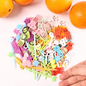 Fun Bento Picks set, 108 Pcs Animal Food Picks for Kids, Cute Cartoon Animal Fruit Food Toothpicks, Lunch Bento Box Picks for Toddler (60 Animal +10 Cartoon eyes + 20 Sea Creature +18 note shape)