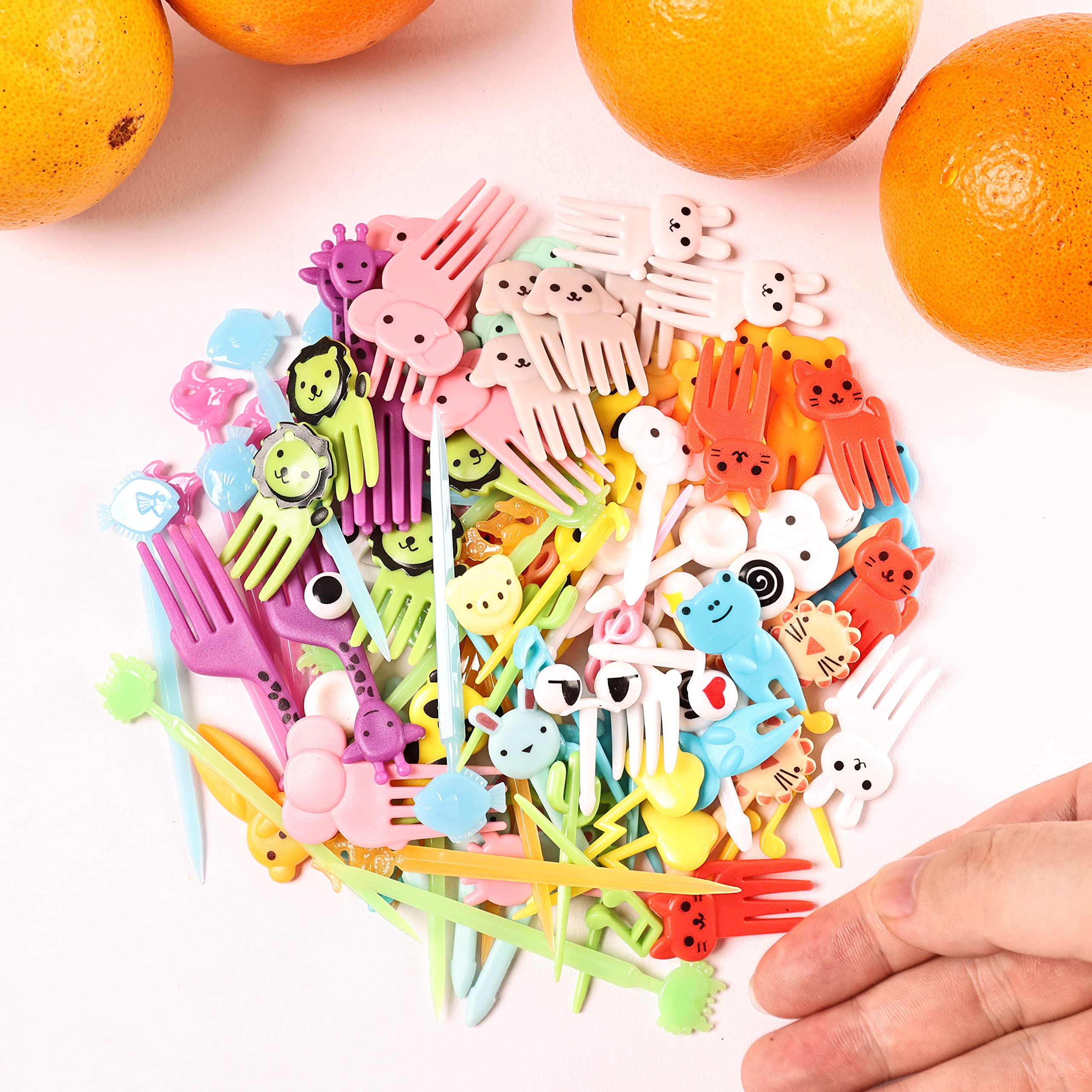 Fun Bento Picks set, 108 Pcs Animal Food Picks for Kids, Cute Cartoon Animal Fruit Food Toothpicks, Lunch Bento Box Picks for Toddler (60 Animal +10 Cartoon eyes + 20 Sea Creature +18 note shape)