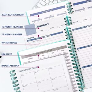 Cheneyboo Planner 2024-2025, Monthly Weekly Daily Planner 2024-2025, January 2024- June 2025 18 Month Planner,5.2"x7.5", Green