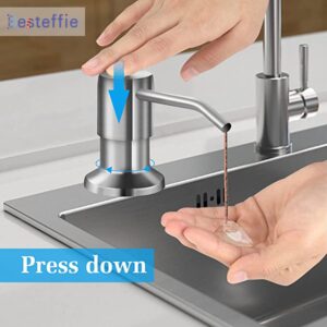 Soap Dispenser for Kitchen Sink,Kitchen soap Dispenser,47" Tube Connects Directly to Soap Bottle,No More Refills(Brushed Nickel).