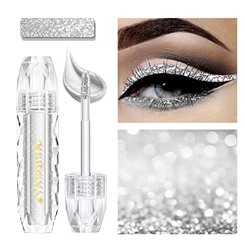 JUNRUO Liquid Glitter Eyeshadow, Metallic Shimmer Waterproof Long Lasting Quick-Drying Sparkling Cosmetic Glitter Liquid Eye Shadow for Women&girls, Makeup Glitter for Eyes (CRYSTAL LAMP)