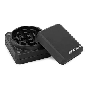 genchi herb grinder anodized aluminum (jet black 3 layer)