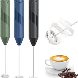 LUUKMONDE Powerful Milk Frother Handheld, Battery Operated Frother Wand with S/S Whisk, Mini Drink Mixer Electric Handheld, Hand Frother Foam Maker for Coffee, Latte, Matcha, Hot Chocolate, Black