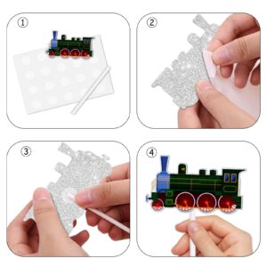 18pcs Black Glitter Dessert Cupcake Topper Transportation Train Railroad Crossing Theme Decor Supplies Baby Shower Children Boy Girl Happy Birthday Party Decorations