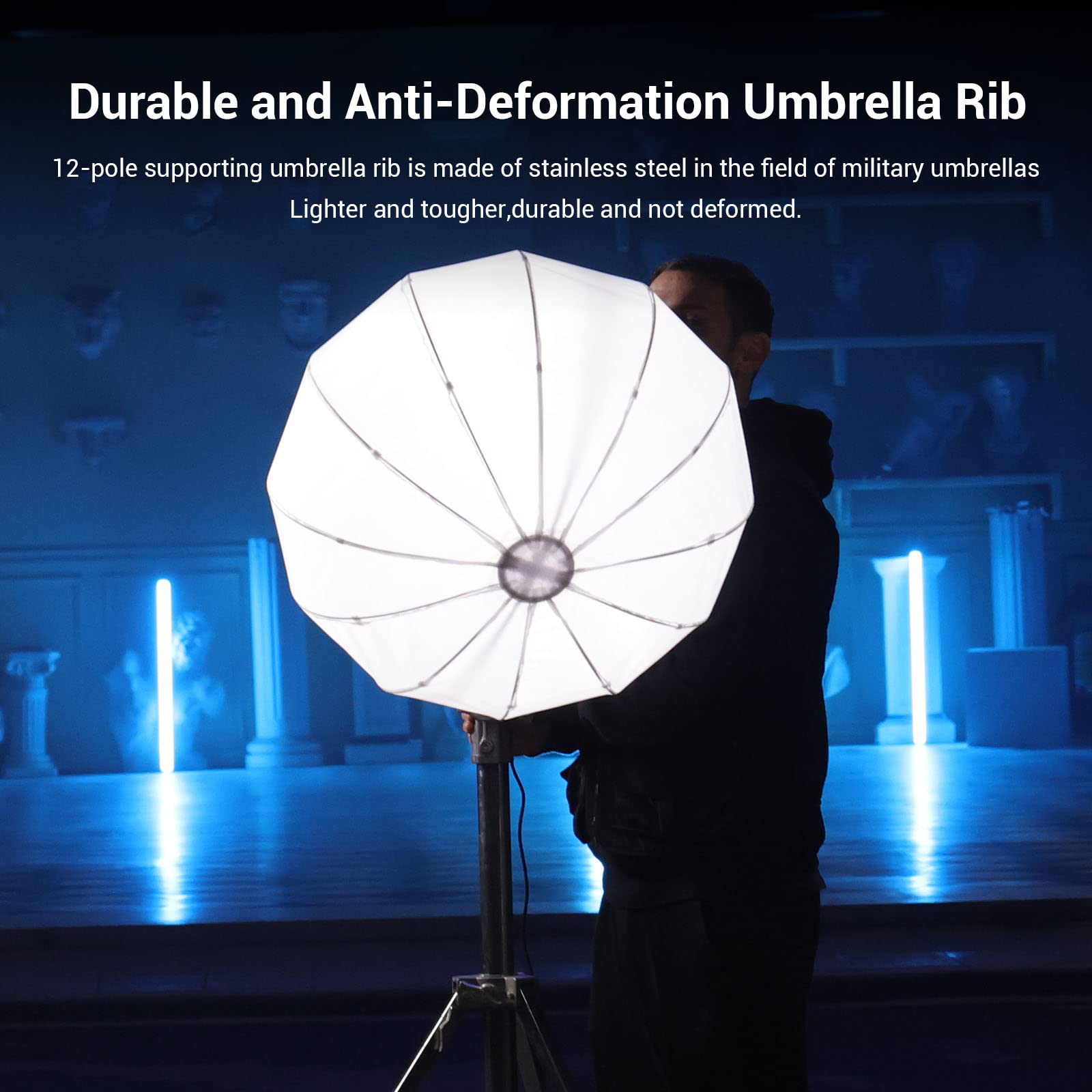 SmallRig RA-L65 Lantern Softbox Quick Release-One Step, 26in Light Modifier with Fabric Barn Doors, Diffuser for SmallRig Video Light 120B, 120D, 220B, 220D and Other Bowens Mount Light-3754