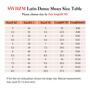 SWDZM Women's Rhinestone Dance Shoes Ballroom Latin Salsa Performance Practice Dancing Shoes,L377,Bronze,Heel 3 1/3'',US 8.5