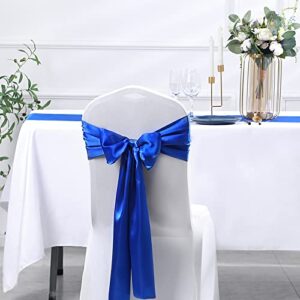 SiinvdaBZX 12 Pcs Royal Blue Satin Table Runner 12 x 108 inches Long, Bright Smooth Satin Wedding Table Runner Decorations for Birthday Parties, Buffet, Banquets, Graduations, Engagements