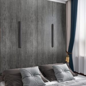 17.7''x100'' Dark Grey Wood Peel and Stick Wallpaper Thick Self-Adhesive Removable Wallpaper Wood Decorative Wall Covering Rustic Wood Grain Contact Paper Waterproof Vinyl Film for Countertops Cabinet