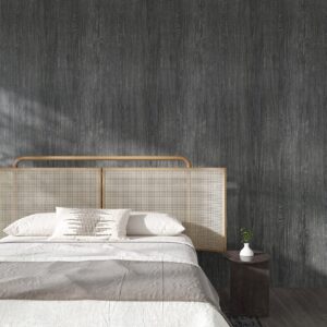 17.7''x100'' Dark Grey Wood Peel and Stick Wallpaper Thick Self-Adhesive Removable Wallpaper Wood Decorative Wall Covering Rustic Wood Grain Contact Paper Waterproof Vinyl Film for Countertops Cabinet