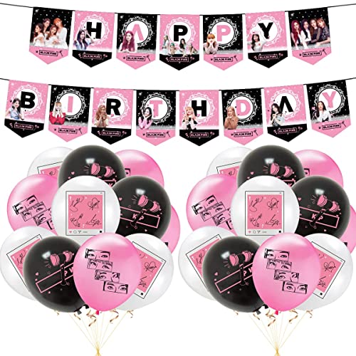 Blackpink Birthday Party Supplies,Black Girl Pink Girl Birthday party Decoration