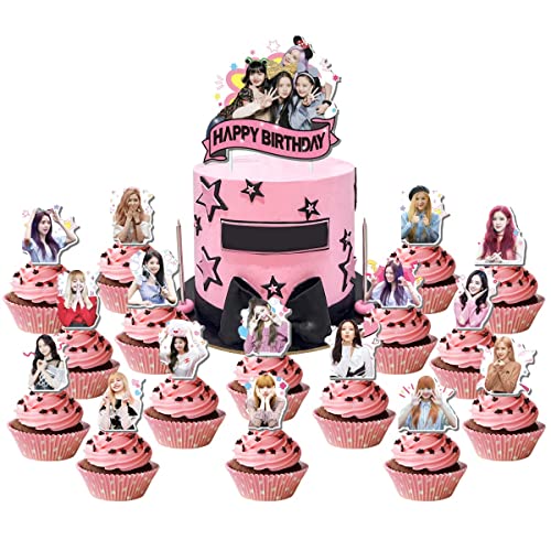 Blackpink Birthday Party Supplies,Black Girl Pink Girl Birthday party Decoration