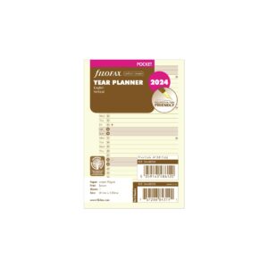 filofax calendar insert pocket year planner cotton cream (e) 2024