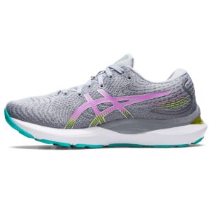 asics women's gel-cumulus 24 running shoes, 5.5, piedmont grey/lavender glow