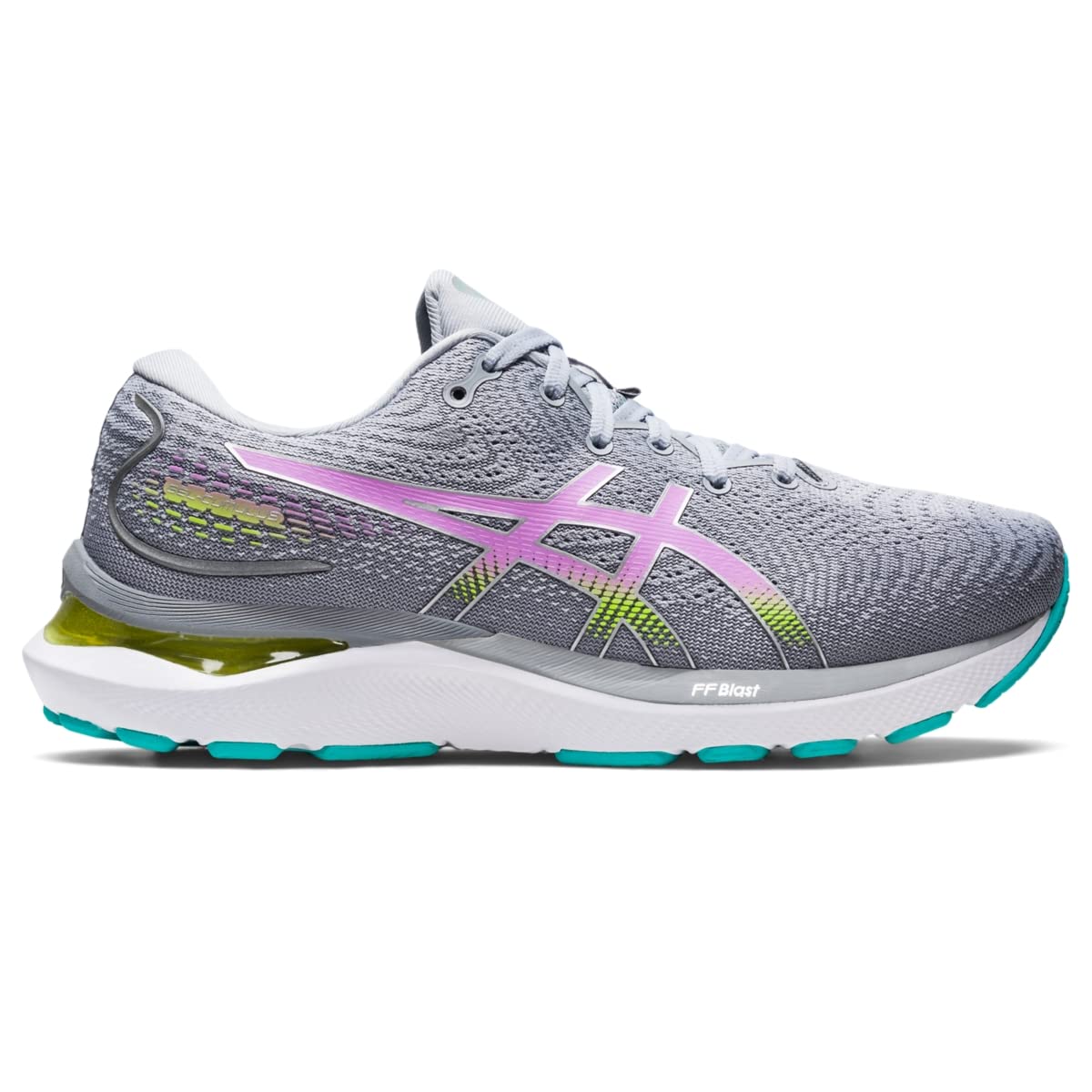 ASICS Women's Gel-Cumulus 24 Running Shoes, 5.5, Piedmont Grey/Lavender Glow