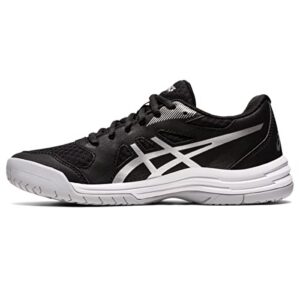 asics women's upcourt 5 volleyball shoes, 8, black/pure silver