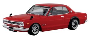 aoshima bunka kyozai 09-sp3 the snap kit series nissan skyline 2000gt-r custom wheel (red) color coded plastic model