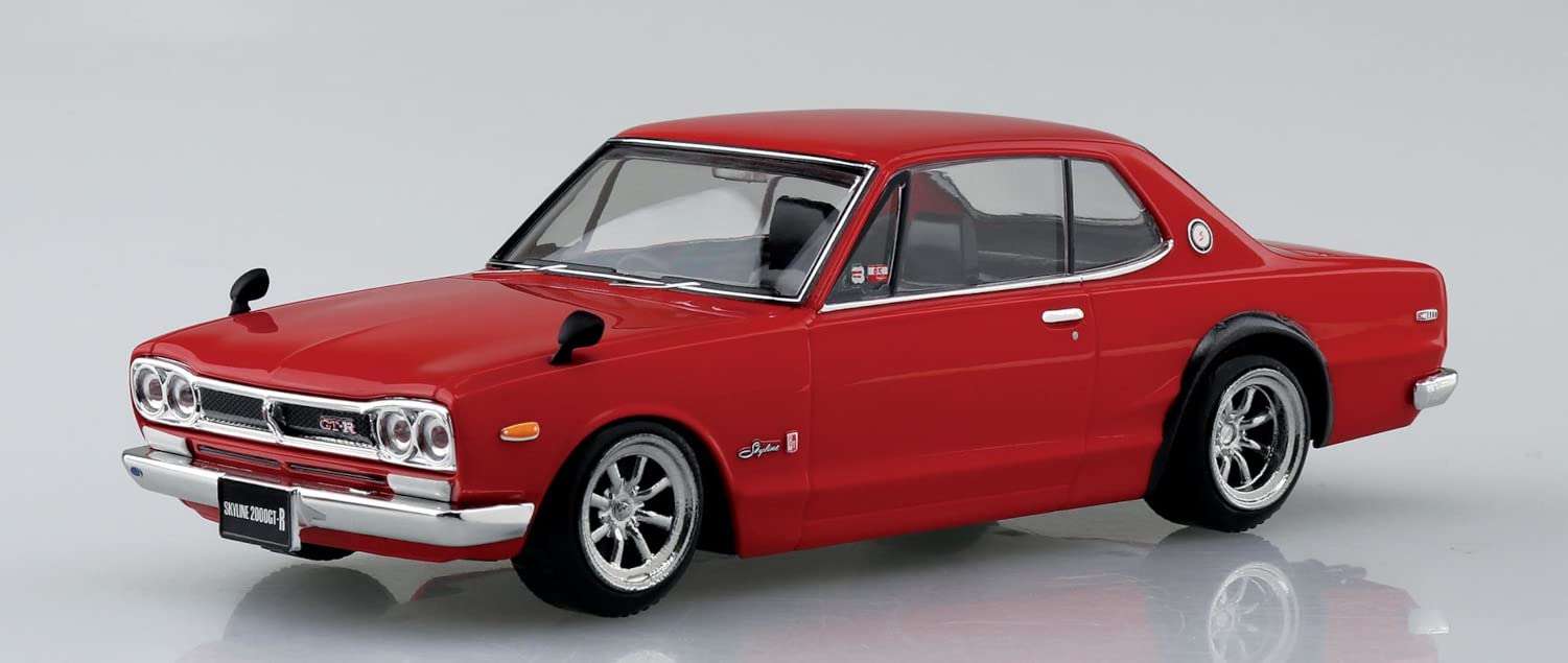 Aoshima Bunka Kyozai 09-SP3 The Snap Kit Series Nissan Skyline 2000GT-R Custom Wheel (Red) Color Coded Plastic Model