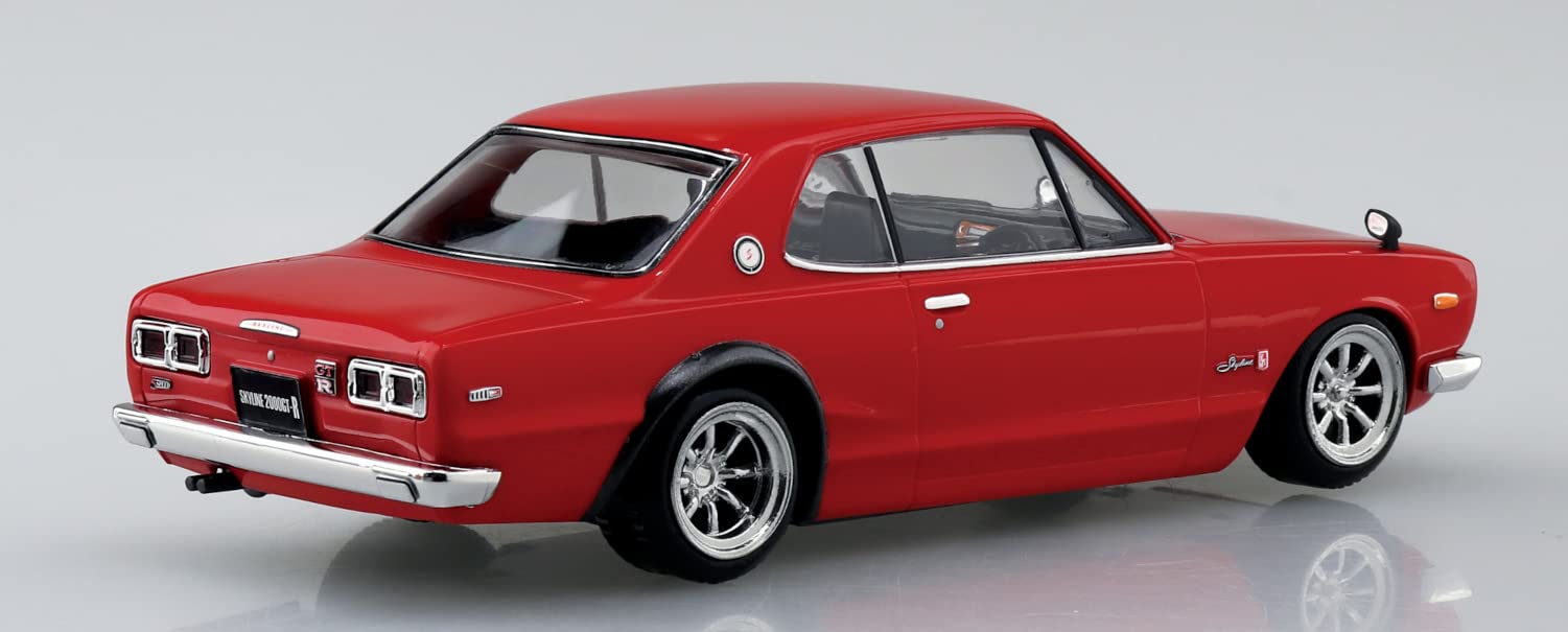 Aoshima Bunka Kyozai 09-SP3 The Snap Kit Series Nissan Skyline 2000GT-R Custom Wheel (Red) Color Coded Plastic Model