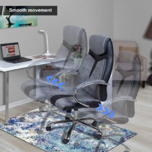 U'Artlines Abstract Desk Chair Mat for Hardwood Floor Anti-Slip Desk Floor Mat Non-Curve Office Floor Mat Non-Toxic Chair Floor Protector for Rolling Chair (Bilbao, 36" X 48")