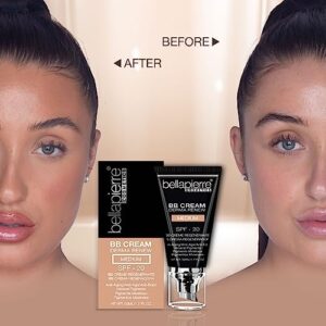 bellapierre BB Cream with SPF 20 - Tinted Sunscreen, Concealer, Foundation, & Moisturizing Face Cream | Lightweight Formula + Pump Top Applicator | Non-Toxic & Paraben Free | 1.7 Oz - Medium