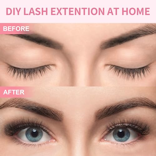 MLEN DIARY 296 Clusters Individual Lashes Wispy Manga Lashes Clusters Lashes Natural Look Cat Eye Lashes 5-12mm False Eyelashes Extension Faux Mink Fake Lash Anime Single Lashes Half Fluffy Eyelashes