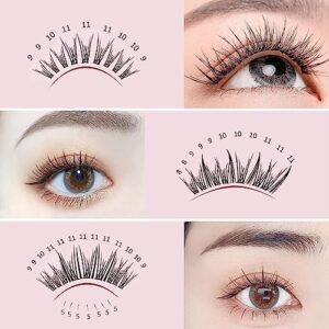 MLEN DIARY 296 Clusters Individual Lashes Wispy Manga Lashes Clusters Lashes Natural Look Cat Eye Lashes 5-12mm False Eyelashes Extension Faux Mink Fake Lash Anime Single Lashes Half Fluffy Eyelashes