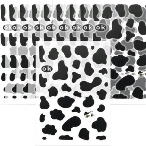 cow print sticker black vinyl removable cow pattern decal for bedroom wall nursery classroom decor (340pcs)