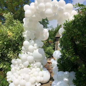 White Balloons Latex Party Balloons - 60 Pack 12 inch White Matte balloons Round Helium Balloons for White Theme Wedding Birthday Party Backdrop Decorations Holiday Celebration Graduation Decorations