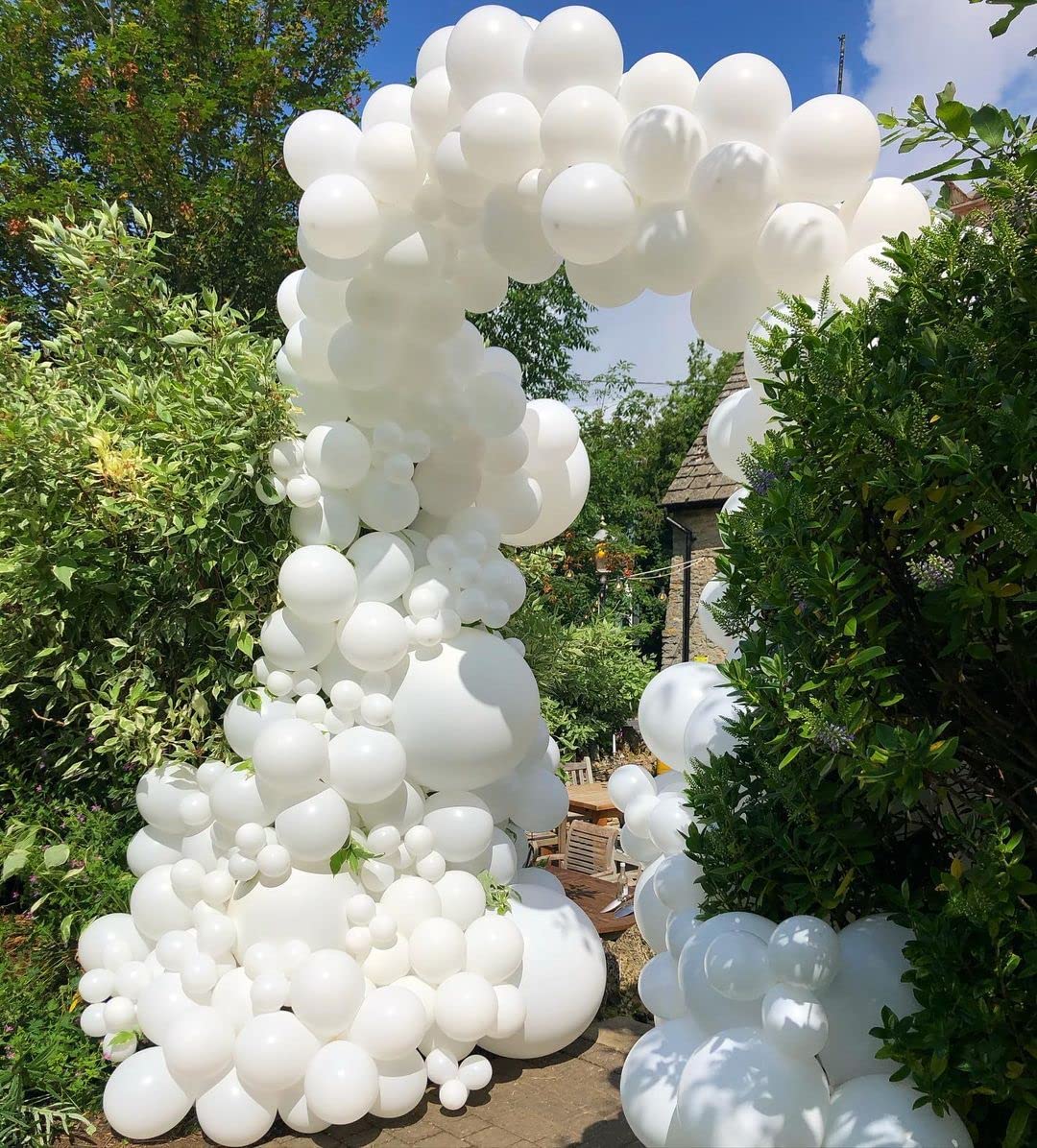 White Balloons Latex Party Balloons - 60 Pack 12 inch White Matte balloons Round Helium Balloons for White Theme Wedding Birthday Party Backdrop Decorations Holiday Celebration Graduation Decorations