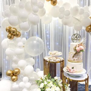 White Balloons Latex Party Balloons - 60 Pack 12 inch White Matte balloons Round Helium Balloons for White Theme Wedding Birthday Party Backdrop Decorations Holiday Celebration Graduation Decorations