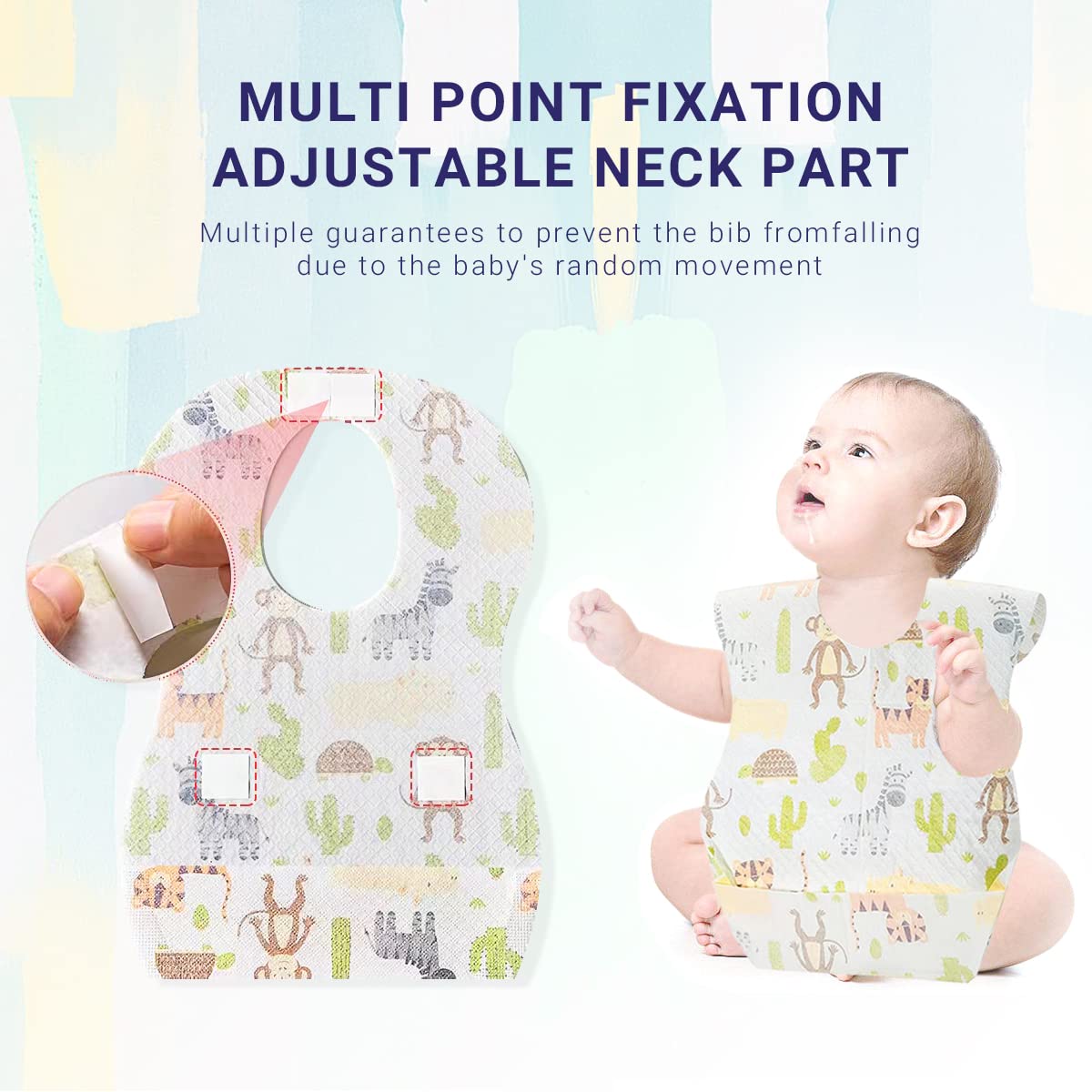 AiQiaoXin® 30PCS Baby Disposable Bibs-Individually Packaged,Soft, Leak Proof and Convenient, Suitable for Infants, Feeding, Traveling