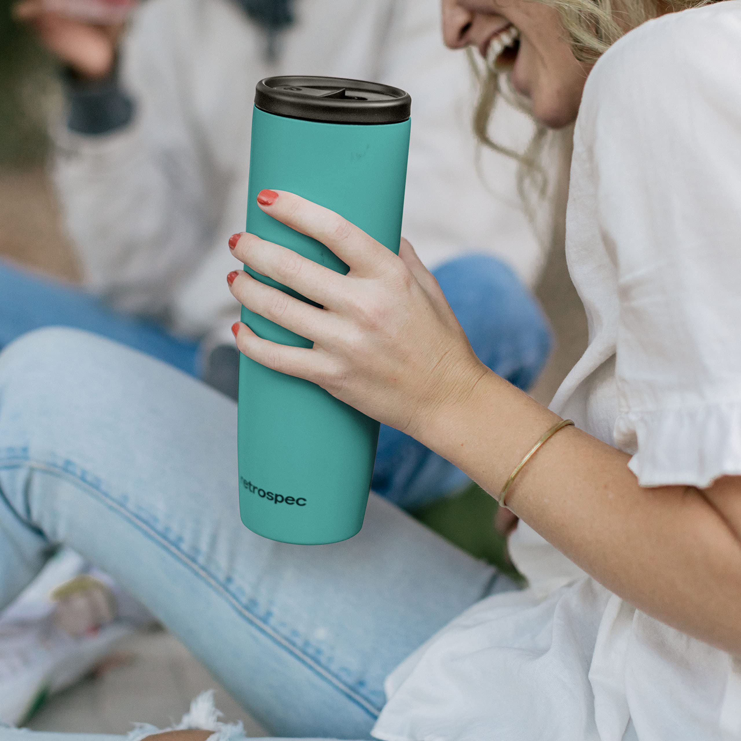 Retrospec Arroyo Stainless Steel Tumbler with Lid and Straw - Reusable Insulated Tumbler Cup - Iced Coffee Travel Mug - Double Walled Thermal Tumblers - 30oz - Matte Pistachio