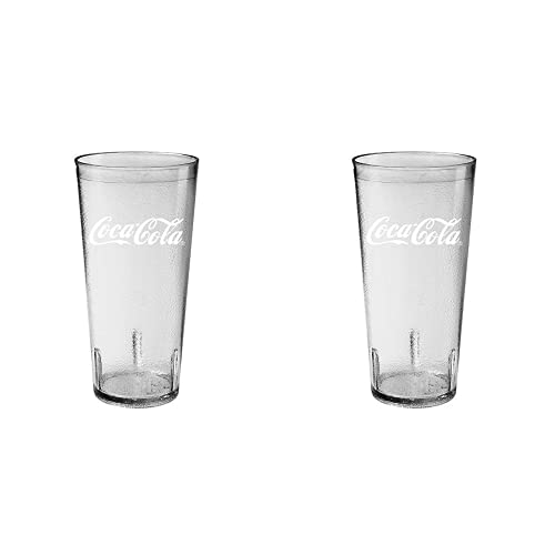 GET Heavy-Duty Plastic Restaurant Tumblers, 24 Ounce, Clear Coca-Cola (Pack of 2)