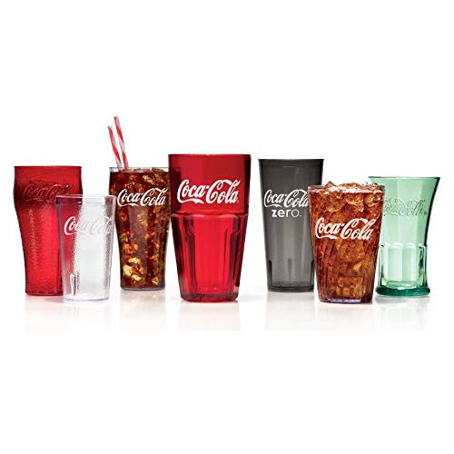 GET Heavy-Duty Plastic Restaurant Tumblers, 24 Ounce, Clear Coca-Cola (Pack of 2)