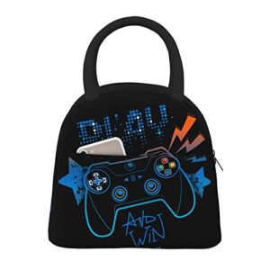 aeoiba video game weapon gamer insulated lunch box play gaming tote bag handbag lunchbox food container gourmet tote cooler warm pouch for beach school work office