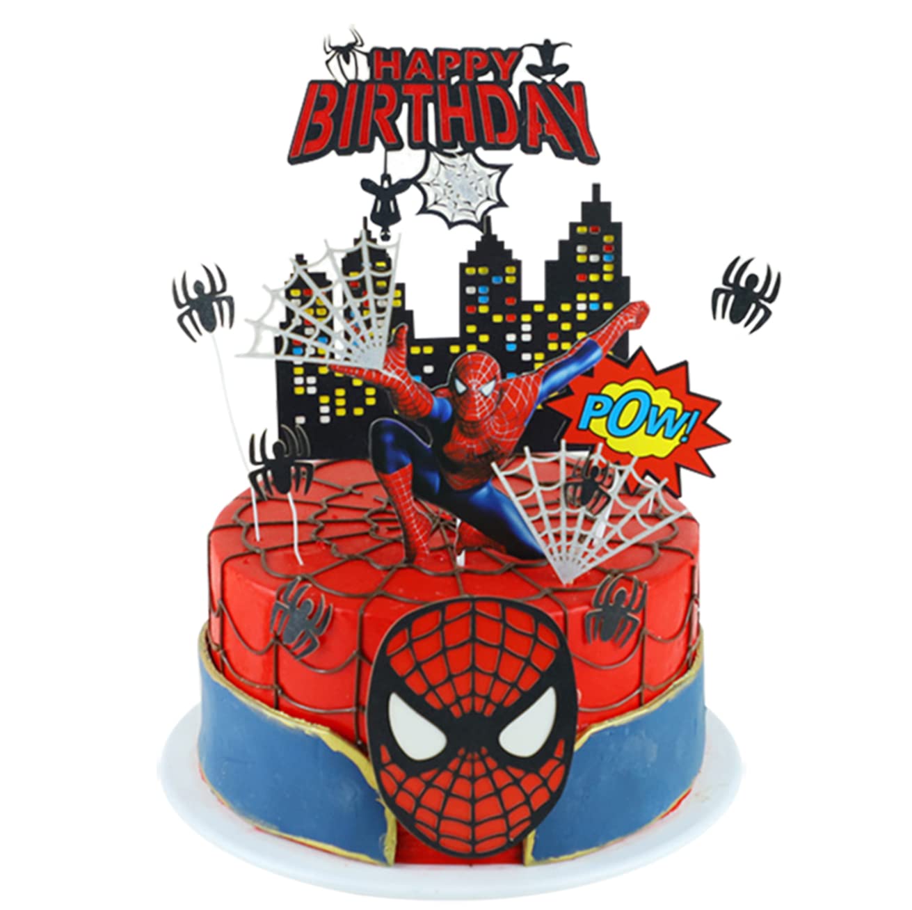 Ekate Spider Superhero Birthday Cake Toppers Adults Kids Hero Movie Themed Party Supplies