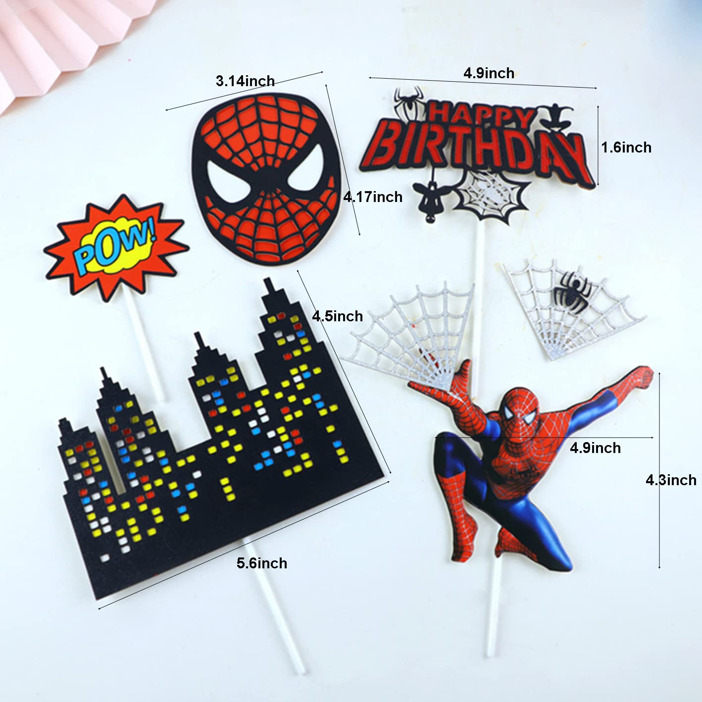 Ekate Spider Superhero Birthday Cake Toppers Adults Kids Hero Movie Themed Party Supplies